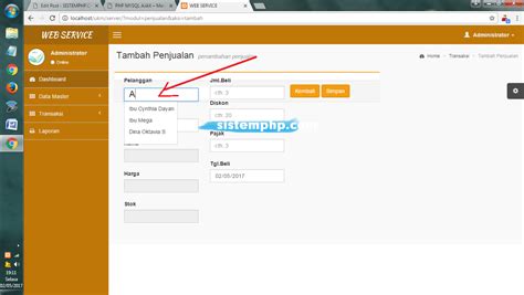PHP MYSQL AJAX Membuat Form Input Autocomplete SISTEMPHP