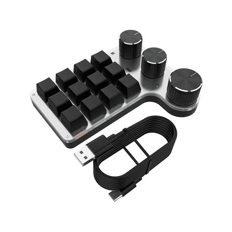 Programmable DIY Mechanical Keyboard RGB Keys Knob Custom Macro Keypad USB Hotswap Keyboard