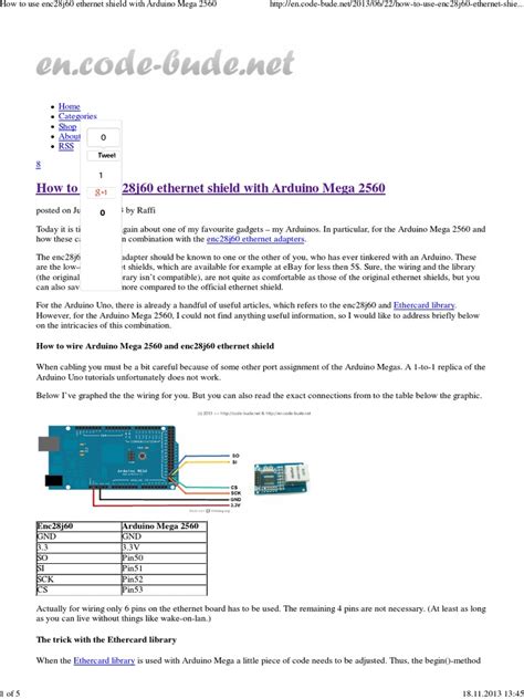 How To Use Enc28j60 Ethernet Shield With Arduino Mega 2560 Pdf Arduino Android Operating