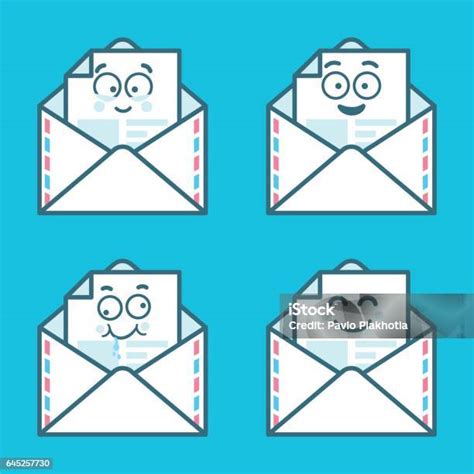 문자에 이모티콘 메시지의 집합입니다 행복 새로운 Sms 채팅의 개념입니다 파란색 배경에 평면 스타일 트렌드 현대 로고 그래픽 디자인 에 대한 스톡 벡터 아트 및 기타