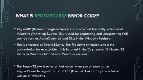 Ppt Fix Regsrv32exe Error In Windows Powerpoint Presentation Free Download Id7734601
