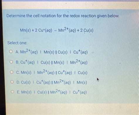 [solved] 20 Determine The Cell Determine The Cell Notation For The