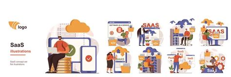 Cloud Computing Concept With Character Situations Vector Image