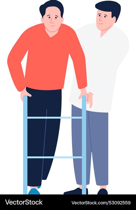 Injury Rehabilitation Assistance Medical Worker Vector Image