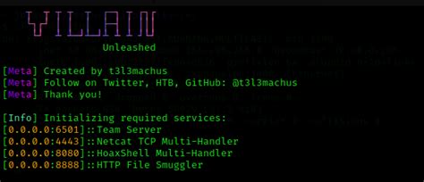 Villain A Backdoor Generator For Windows And Linux By Anbu Hack Ops System Weakness