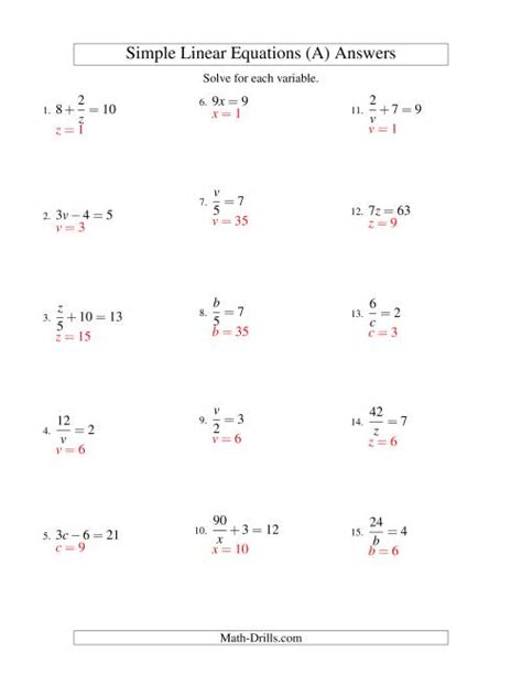 Solving Linear Equations Form Ax B C Variations A
