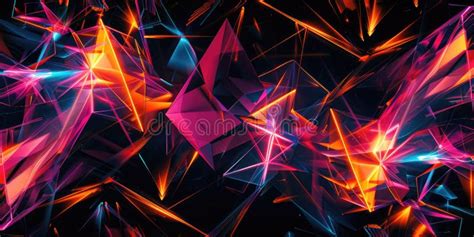 Vibrant Abstract Background Featuring Fusion Of Colorful Geometric Shapes And Dynamic Light