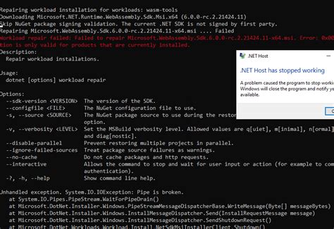 repair causes fatal exception when you add the metadata file for msi to