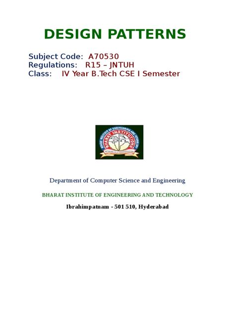 Design Patterns A70530 Pdf Engineering Class Computer Programming