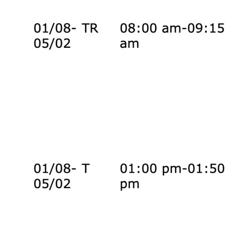 Class Time Meanings R Usf