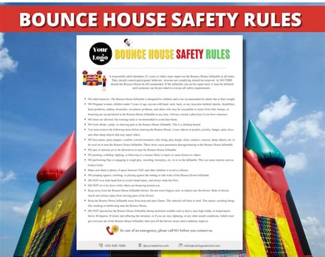 Bounce House Rules Inflatable Safety Rules Bounce House Etsy