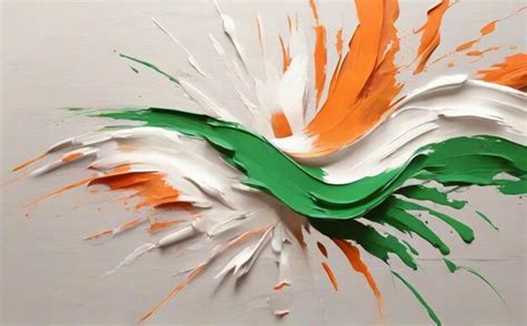 Premium Photo Indian Tricolor Flag Abstract Paint Strokes Background Ai Generated