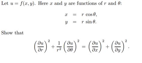 Solved Let u f x y Here x and y are functions of r and θ Chegg com