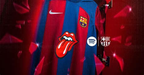 바르셀로나 엘 클라시코서 롤링스톤스 ‘혀와 입술 유니폼 착용