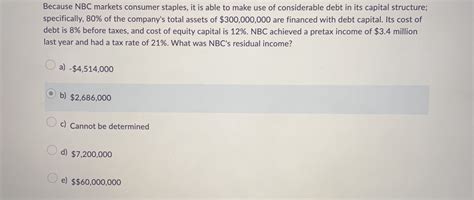 Solved Because Nbc Markets Consumer Staples It Is Able To