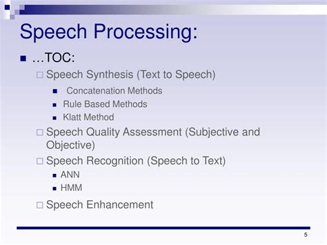 PPT Speech Processing PowerPoint Presentation Free Download ID