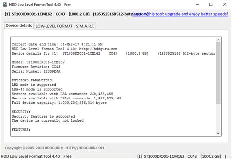 HDD Low Level Format Tool 4 40 Download Review Screenshots