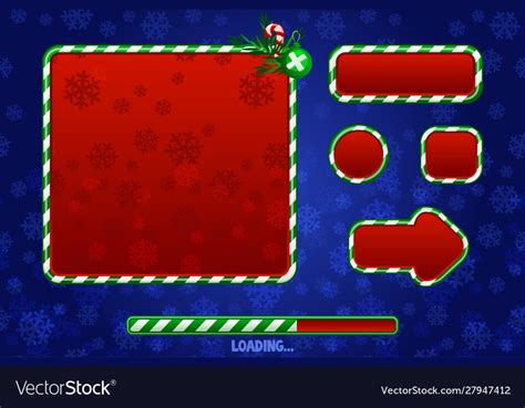 Christmas Game Ui Utilities For Ui Graphic Assets Vector Image