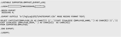 fast export in teradata