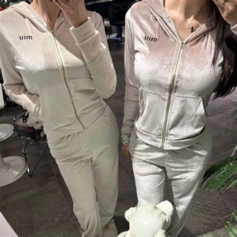 글로시 벨벳 자수 트레이닝 세트3color