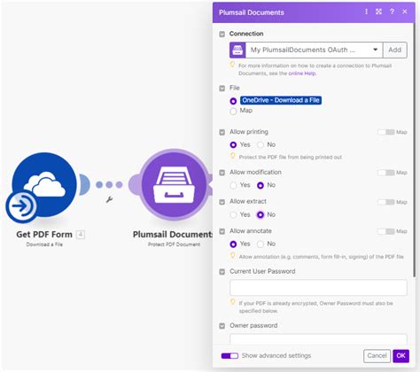 Protect Pdf In Make — Plumsail Documents Documentation