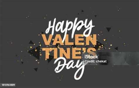 멋진 레터링 해피 발렌타인 데이 황금빛으로 빛나는 색종이 발렌타인 데이를 위한 축제 배너입니다 벡터 일러스트 레이 션 건강관리와