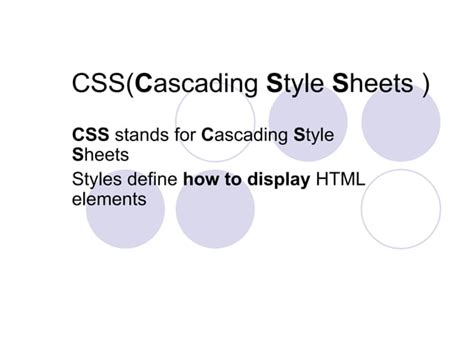 Cascading Style Sheet Ppt Ppt