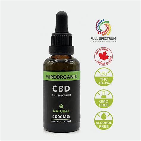 Full Spectrum Organic Cbd Oil 4000mg 60ml Pureorganix