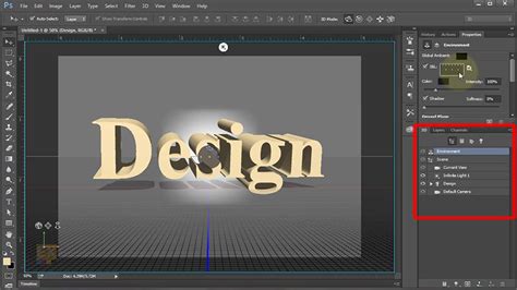Как быстро сделать объемный 3d текст в фотошопе