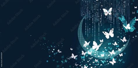 Nature And Butterflies With Creative Binary Coding Background Design Concept For Ai Art And