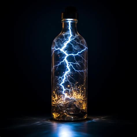Lightning In A Bottle Black Premium AI Generated Image