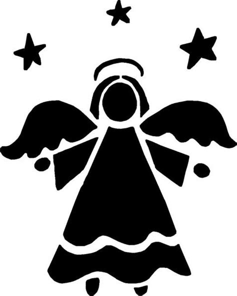 Stencil Christmas Nativity Angel Announcing