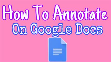 How To Annotate On Google Docs YouTube