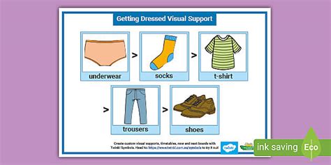 Getting Dressed Visual Support Display Poster