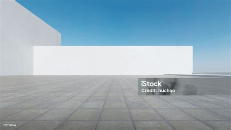 빈 콘크리트 바닥이 있는 추상적인 미래 건축물의 3d 렌더링 자동차 프리젠테이션을 위한 장면 단일 이미지에 대한 스톡 사진 및 기타 이미지 Istock