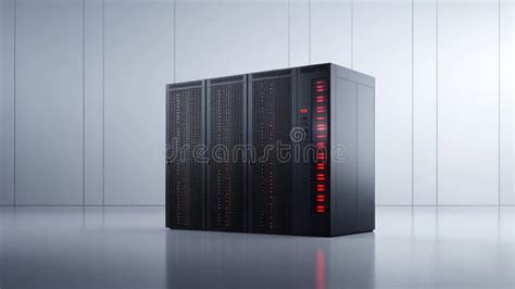 Server Technology Active Data Processing Signified By Red Lights Stock