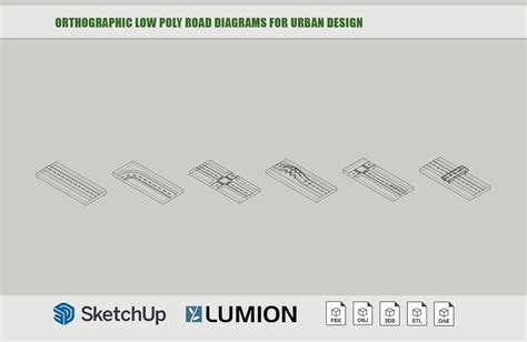 3d Model Orthographic Low Poly Road Diagrams For Urban Design Vr Ar