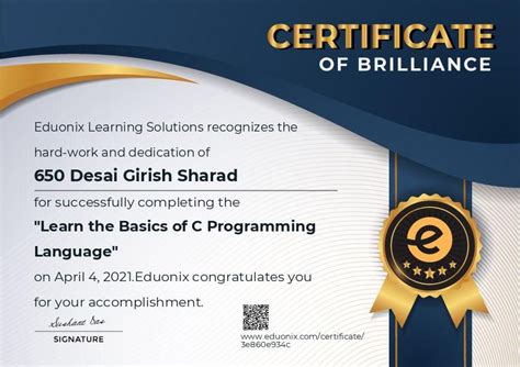 Completed My First Coding Course C Basics By Eduonix Girish Desai Posted On The Topic Linkedin