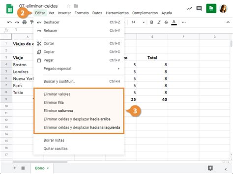 Eliminar Celdas CustomGuide