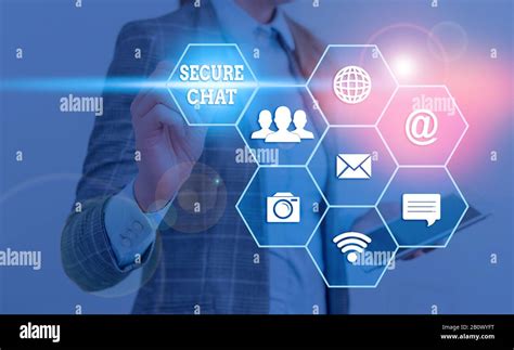 Conceptual Hand Writing Showing Secure Chat Concept Meaning Approach To Protect Messages When