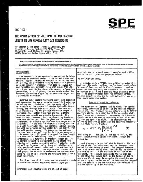 Pdf The Optimization Of Well Spacing And Fracture Length In Low