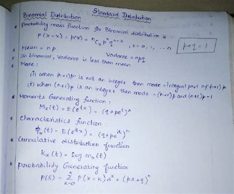 SOLUTION Formulas Of Binomial And Poisson Distribution Studypool