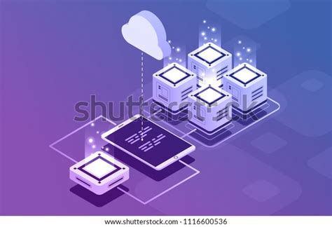 Concept Big Data Processing Isometric Data Stock Vector Royalty Free