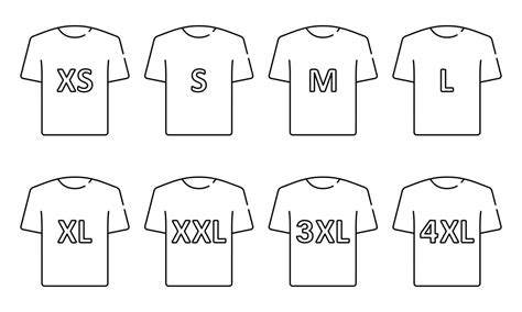 t shirt size icon set man or woman shirt clothing size label or tag