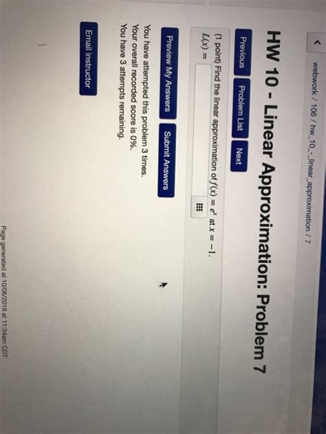 Solved Webwork 106 Hw 10 Linear Approximation 7 Hw