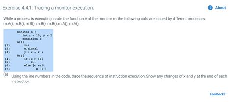 Solved Exercise 441 Tracing A Monitor Execution About