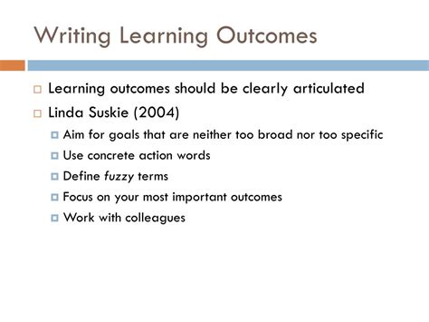 PPT Writing Babe Learning Outcomes PowerPoint Presentation Free Download ID