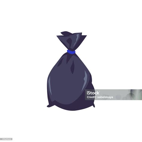 검은 플라스틱 쓰레기 봉투 흰색 배경에 고립 된 만화 플랫 벡터 일러스트레이션 부정적인 감정 표현에 대한 스톡 벡터 아트 및 기타 이미지 부정적인 감정 표현 악명 높은