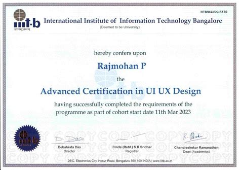 Rajmohan Palanikumar On Linkedin 😀 Advanced Ui Ux Design Certification From Iiit B Acquired