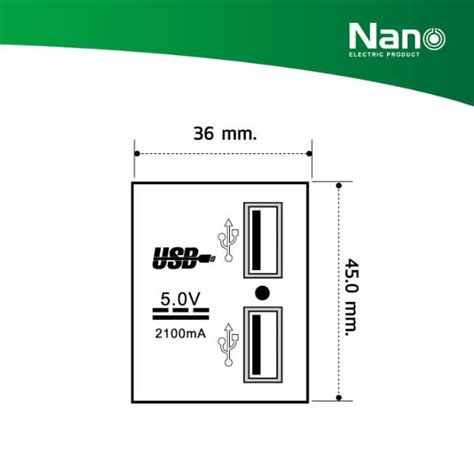 Nano เต้ารับ Usb 2 1a 5v ขนาด 1 5 ช่อง Urban Series สีขาว 1 ชิ้น กล่อง 20 ชิ้น กล่อง รุ่น Ur